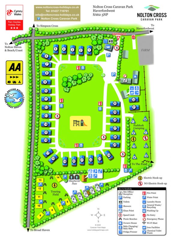 Our Site Map - Nolton Cross Caravan Park